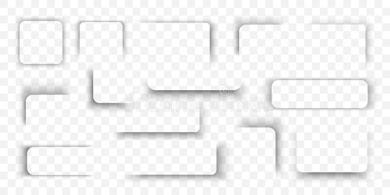 Rounded Frame Set with Soft Shadow Effect on Transparent Background, Perfect for Web Design ...