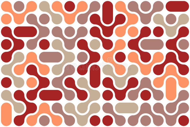 Retro Warm Toned Abstract Shape Pattern Design Stock Illustration ...