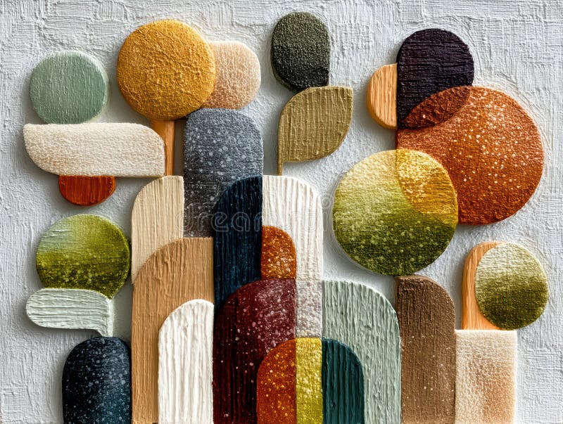 Rounded Geometry in Stacked Stone Form Stock Illustration ...