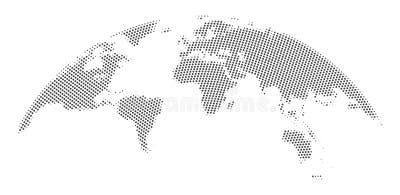 Rounded Globe with Continents and Countries. Isolated World Map Stock ...