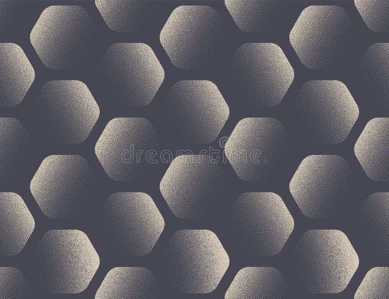 Rounded Hexagons Geometric Seamless Pattern Vector Modern Abstract ...