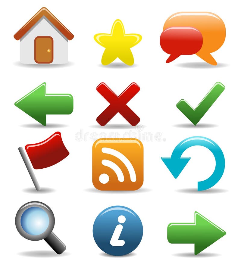 Rounded Icons Set - Web and Internet Buttons Stock Vector ...