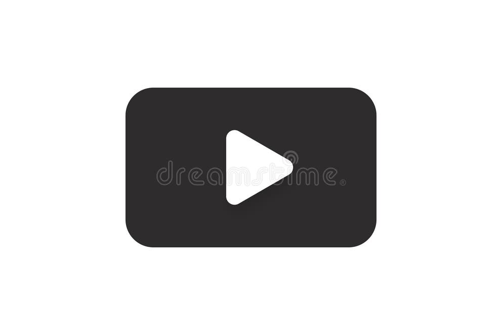 Rounded Youtube Icon in Solid Black. Stock Illustration - Illustration ...