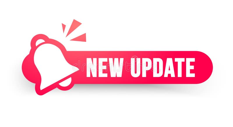 Rounded Label with Ring Bell Icon and Text New Update Stock Vector ...