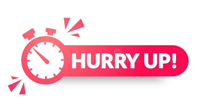 Rounded Label with Stop Watch Icon and Text Hurry Up Stock Vector ...