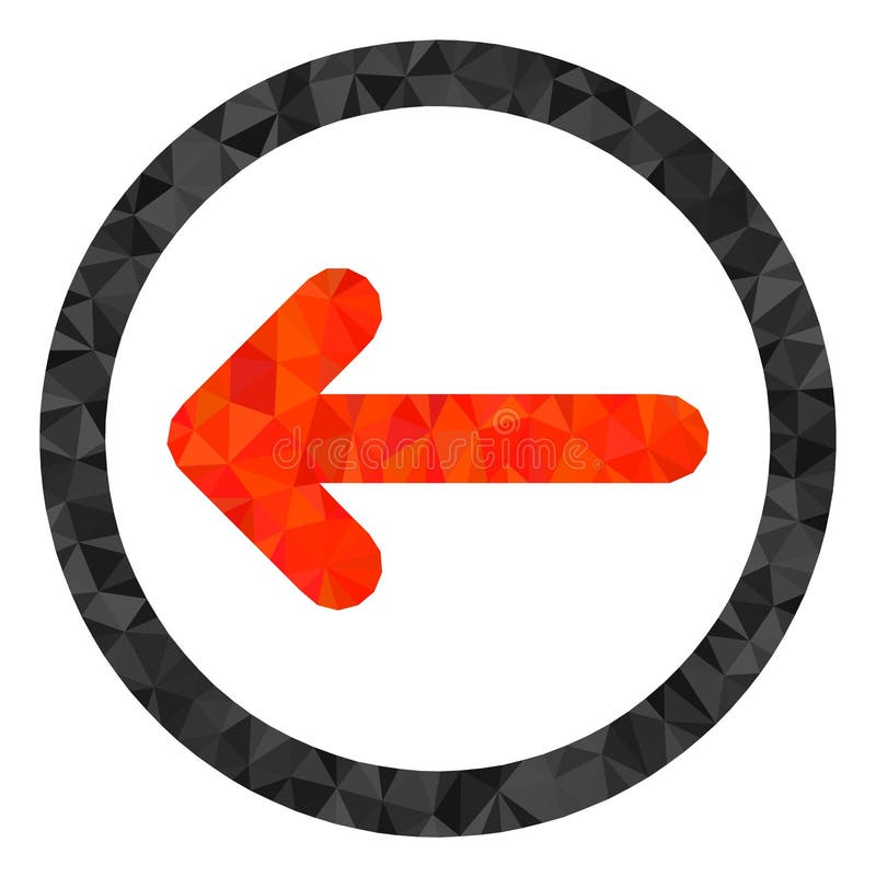 Rounded Left Arrow Polygonal Icon Stock Vector - Illustration of ...