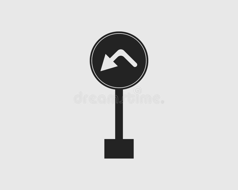 Left Turn Symbol Icon of Highway Stock Vector - Illustration of drive ...