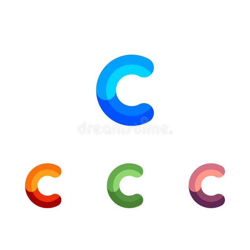 Rounded Letter Logo C Symbol Icon Stock Vector - Illustration of emblem ...