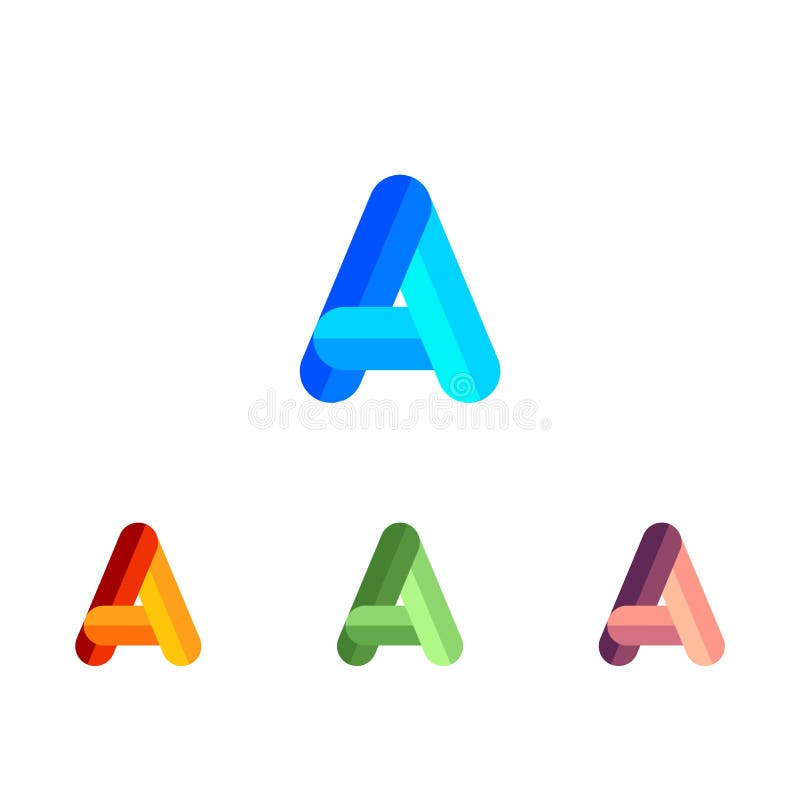Rounded Letter Logo a Symbol Icon Stock Vector - Illustration of ...