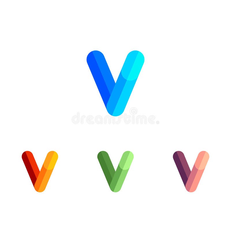 Rounded Letter Logo V Symbol Icon Stock Vector - Illustration of ...