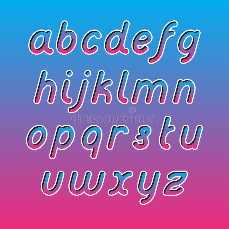 Fat Rounded Line Gothic Font Stock Vector - Illustration of english ...