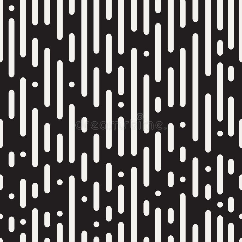 Rounded Lines Seamless Pattern. Black and White Abstract Background ...