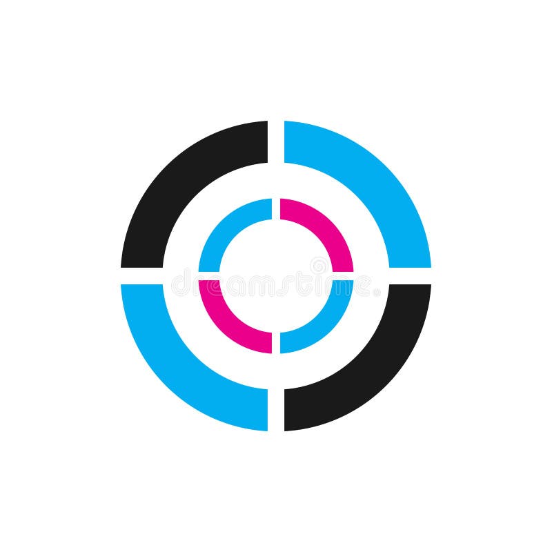 Rounded logo template stock illustration. Illustration of connection ...