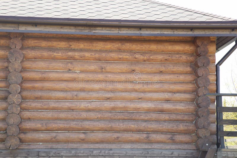 Rounded Logs. Building a House from Rounded Logs Stock Photo - Image of ...