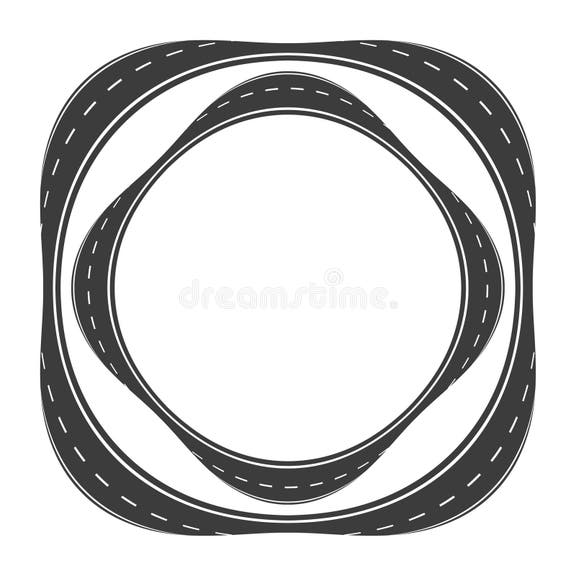 Rounded Loop Frame. Overlapping Path Icon. Abstract Vector Square ...