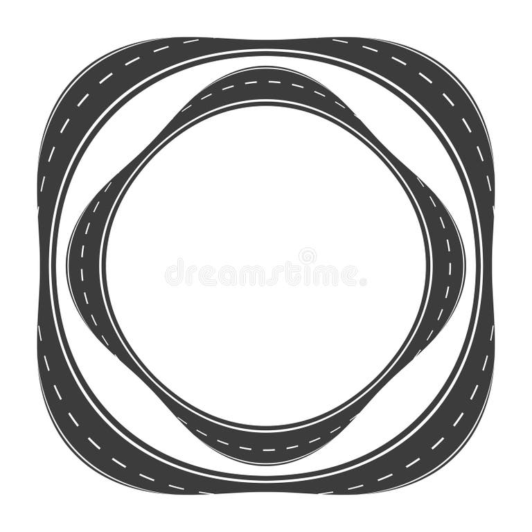 Rounded Loop Frame. Overlapping Path Icon. Abstract Vector Square ...