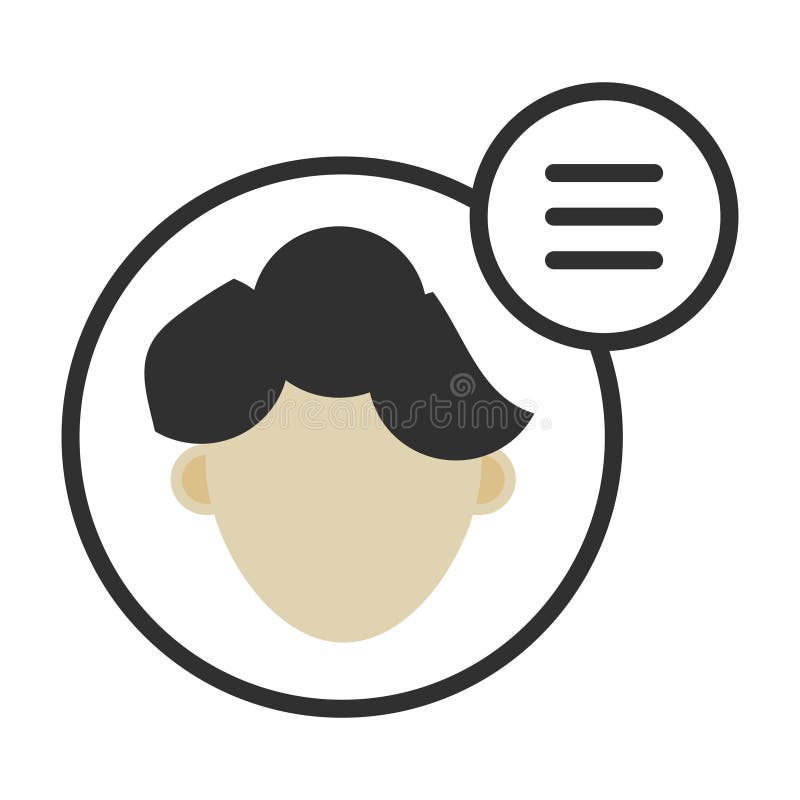 Rounded Male User Profile or Account Menu Vector Icon for Apps and ...