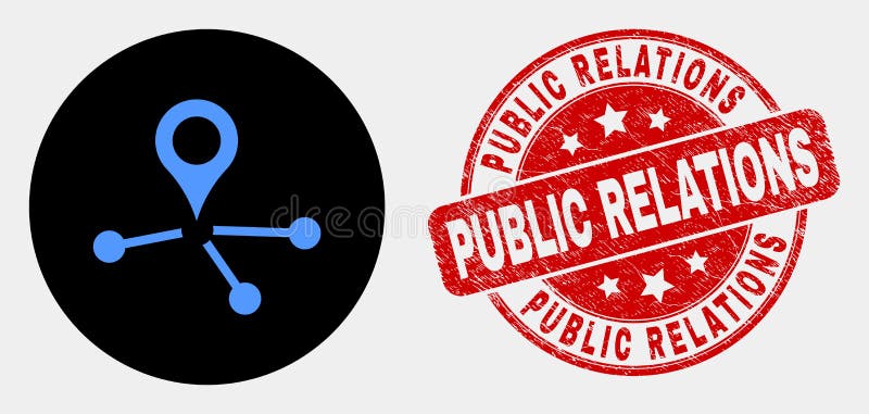 Vector Map Pointer Links Icon and Grunge Public Relations Watermark ...