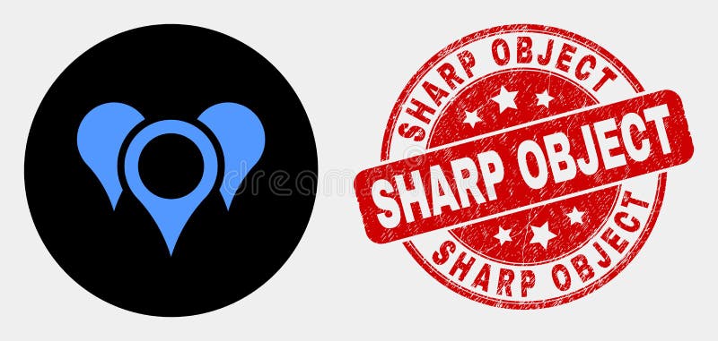 Vector Map Pointers Icon and Distress Sharp Object Stamp Seal Stock ...