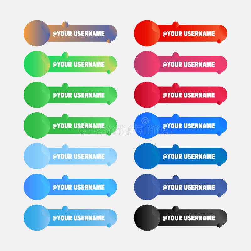 Rounded Modern Effect Social Media Lower Third Template Set Stock ...