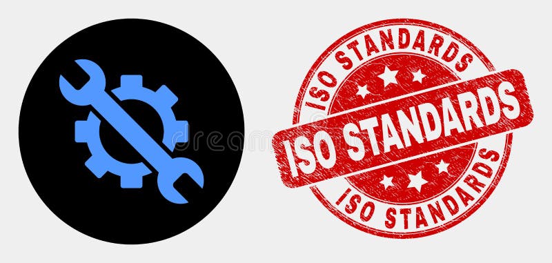 Vector Options Tols Icon and Grunge ISO Standards Stamp Seal Stock ...
