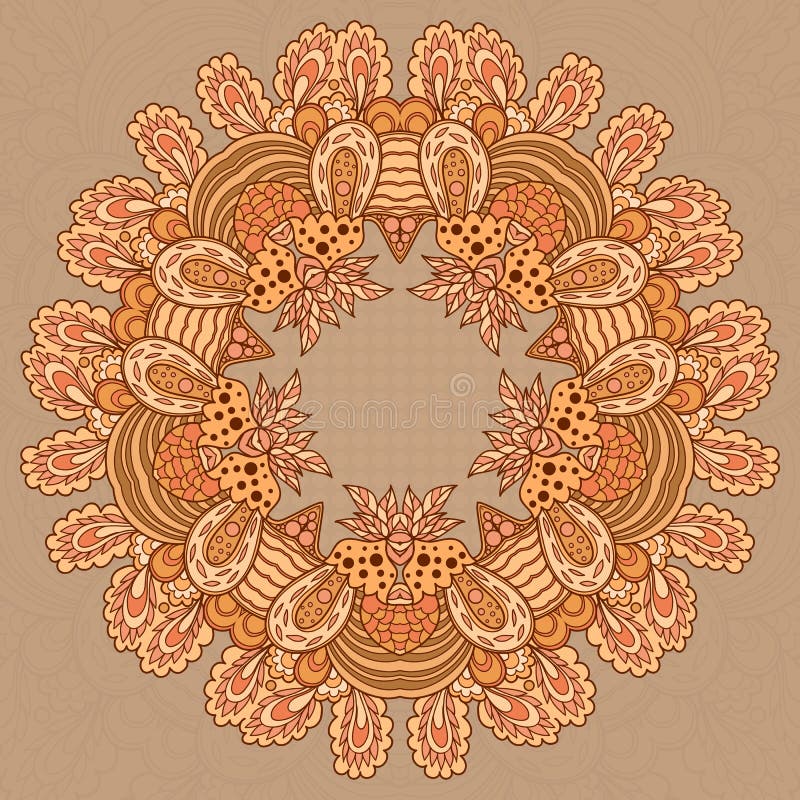 Rounded ornament. stock vector. Illustration of fashion - 82833573