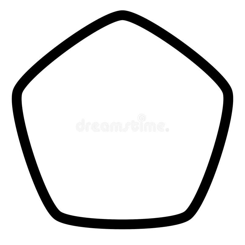Rounded Pentagon Polygon Contour, Outline Shape. Soft, Smooth Design ...