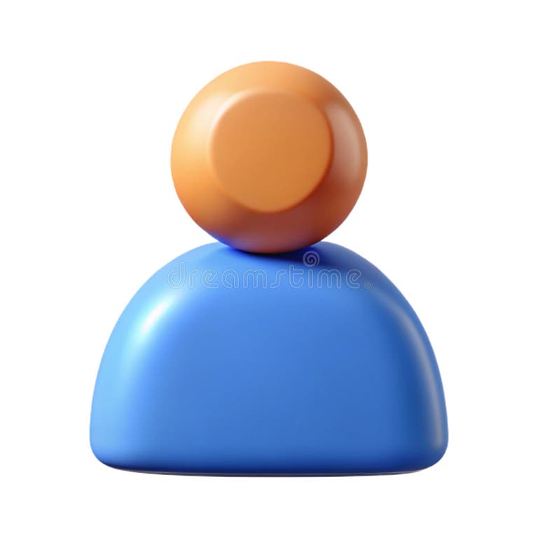 Rounded Person 3D Icon User Profile and Avatar Symbol Stock ...