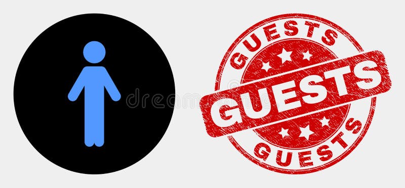 Vector Person Icon and Distress Guests Seal Stock Vector - Illustration ...