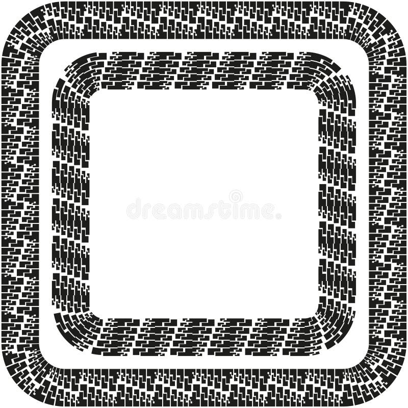 Rounded Pixel Frame. Mosaic Corner Border. Decorative Square Vector ...
