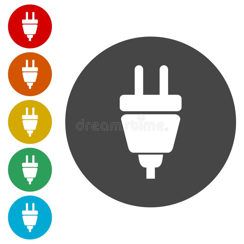 Plug in Vector Illustration, Red Icon Stock Vector - Illustration of ...