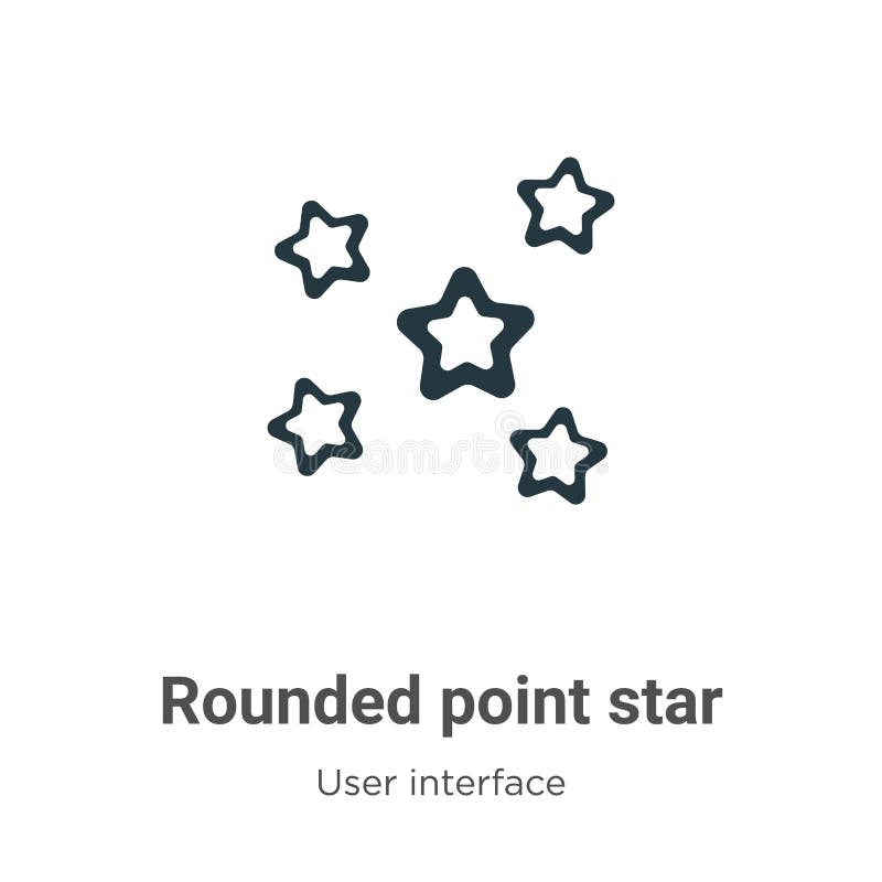 Rounded Point Star Vector Icon on White Background. Flat Vector Rounded ...
