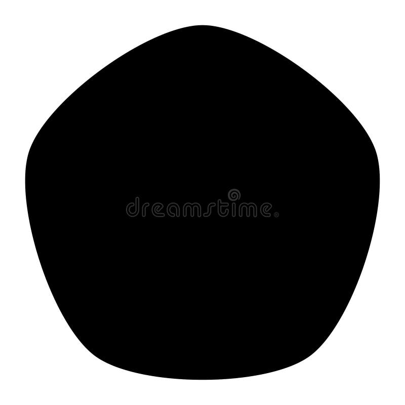 Rounded Polygon Shape in Black. Smooth, Soft Spot Design Element Stock ...