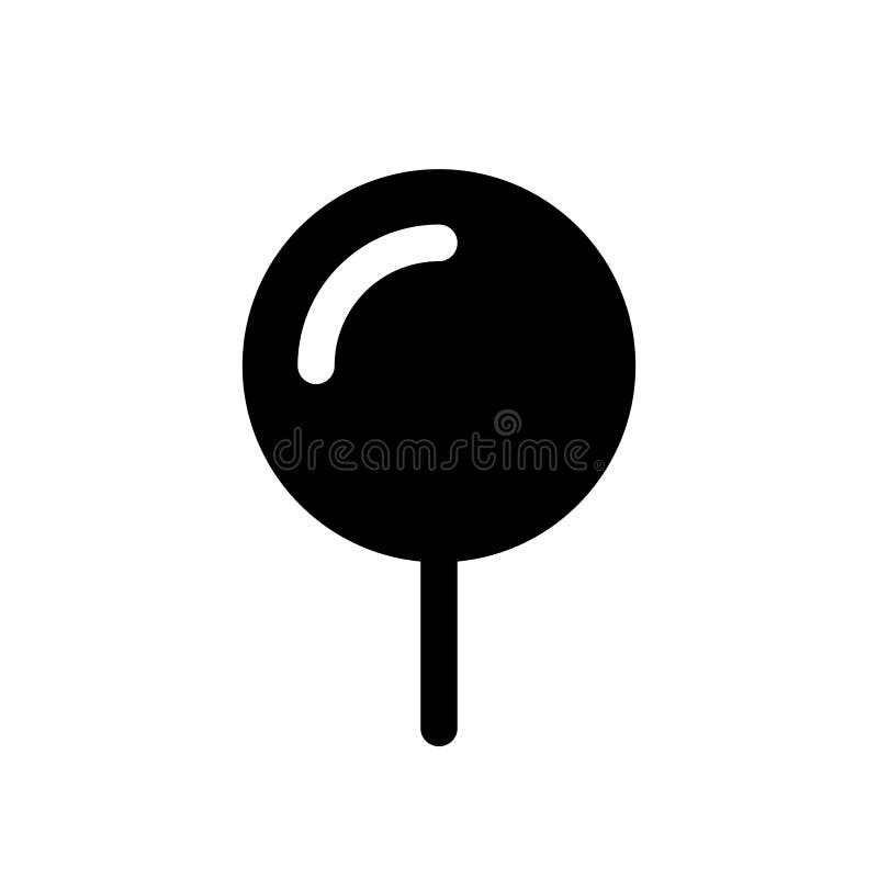 Rounded Push Pin Black Glyph Ui Icon Stock Vector - Illustration of ...
