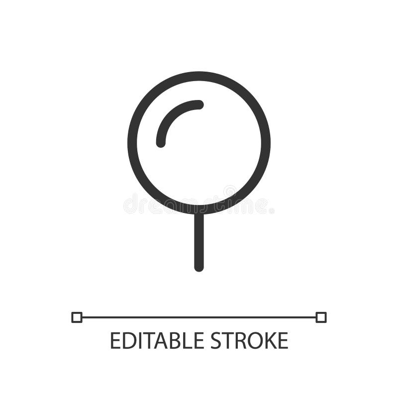 Rounded Push Pin Pixel Perfect Linear Ui Icon Stock Vector - Illustration of attach, vector ...