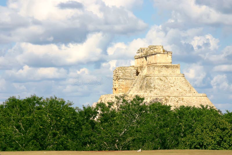 Uxmal Mayan Pyramid, Yucatan, Mexico Stock Photo - Image of puuc, oval ...