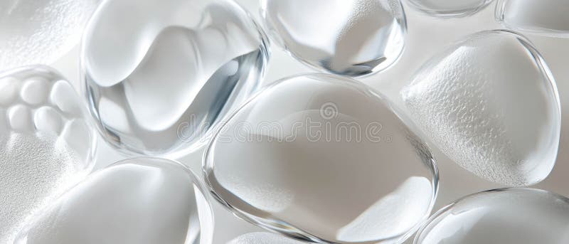 Rounded Quartz Pebbles with Smooth Texture Reflecting Light in Natural ...