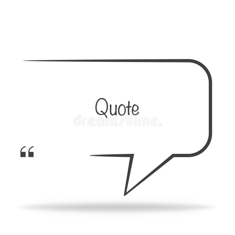 Rounded Quote Icon. Blank Template of Dialogue Frame. Quotation Border ...
