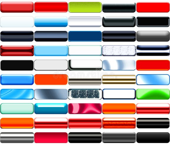 Rounded Rectangle Button Set 1 Stock Image - Illustration of yellow ...