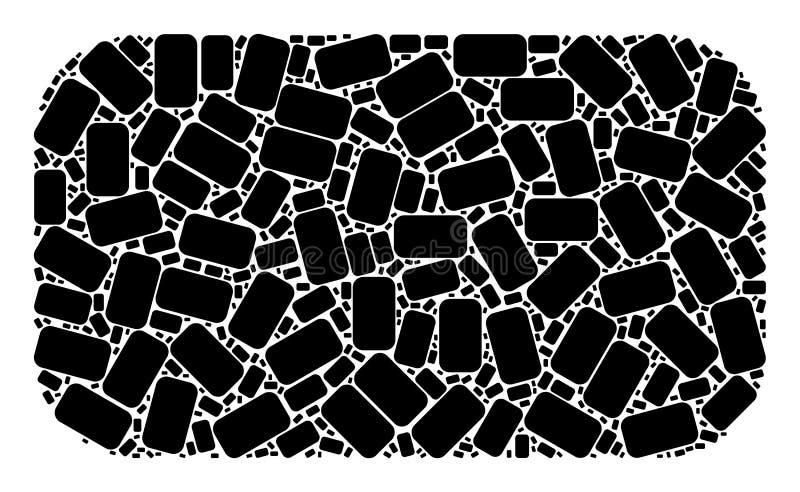 Rounded Rectangle Fractal Icon Composition of Self Icons Stock Vector ...