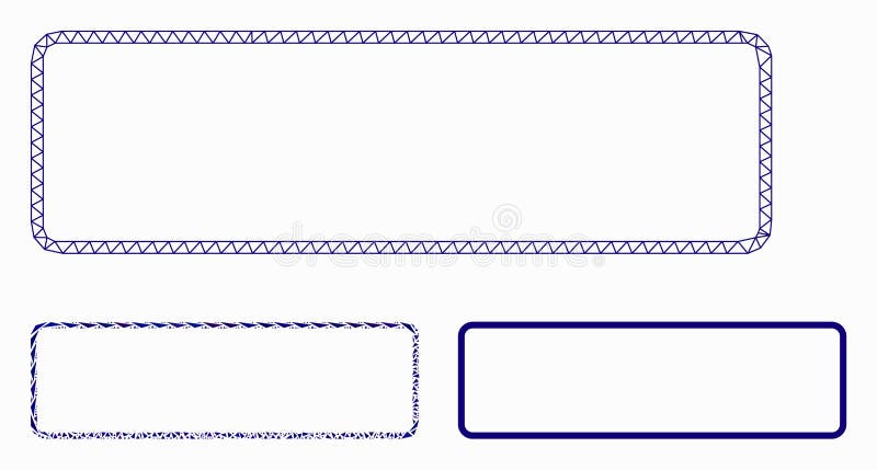 Rounded Rectangle Frame Vector Mesh Carcass Model and Triangle Mosaic ... Rounded Rectangle Frame Vector Mesh Carcass Model and Triangle Mosaic ...