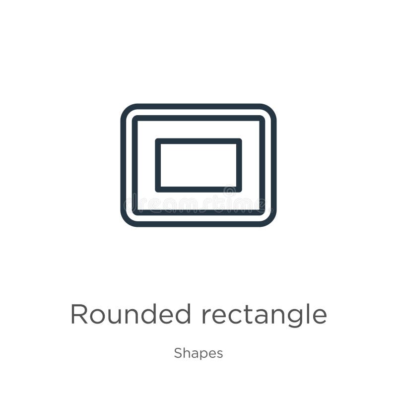 Rounded Rectangle Icon. Thin Linear Rounded Rectangle Outline Icon ...
