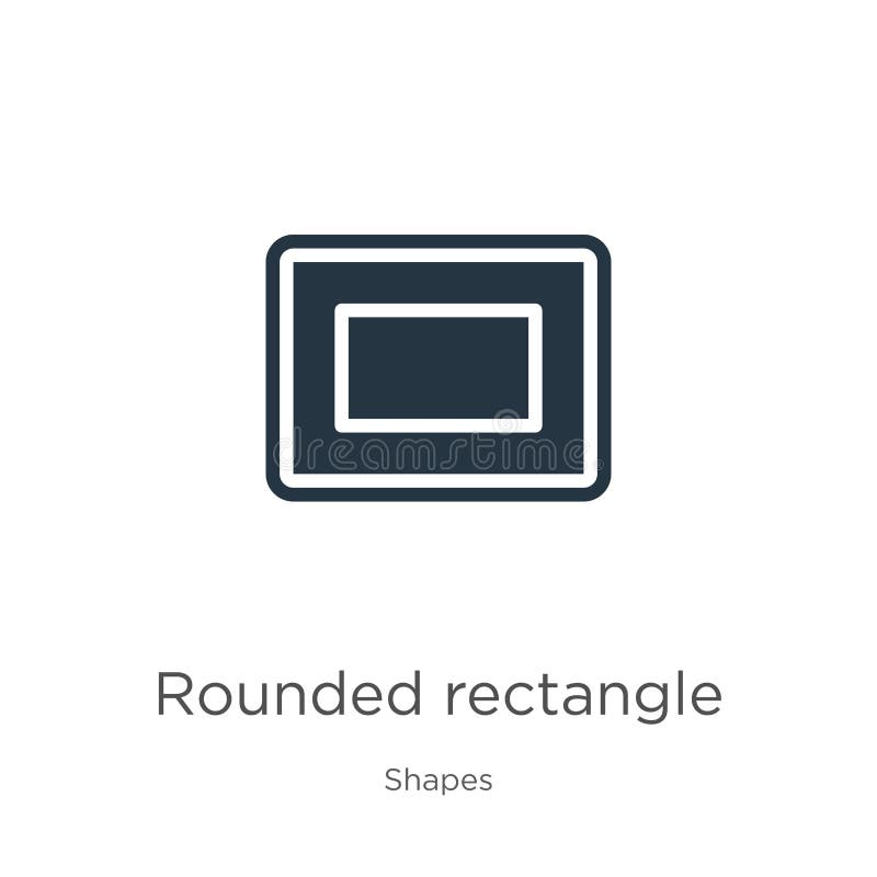 Rounded Rectangle Vector Icon in 6 Different Modern Styles. Black, Two ...