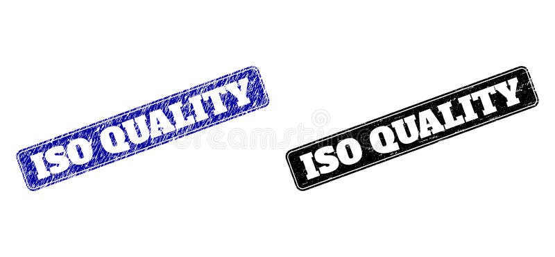 ISO QUALITY Black and Blue Rounded Rectangle Watermarks with Grunged ...