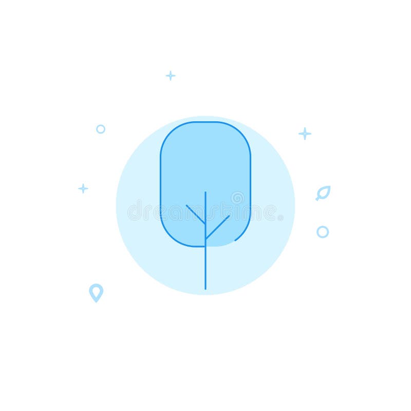 Rounded Rectangle Tree Flat Vector Icon. Tree Symbol. Filled Line Style ...