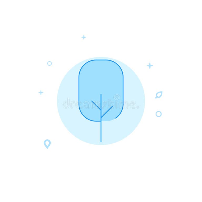 Rounded Rectangle Tree Flat Vector Icon. Tree Symbol. Filled Line Style ...