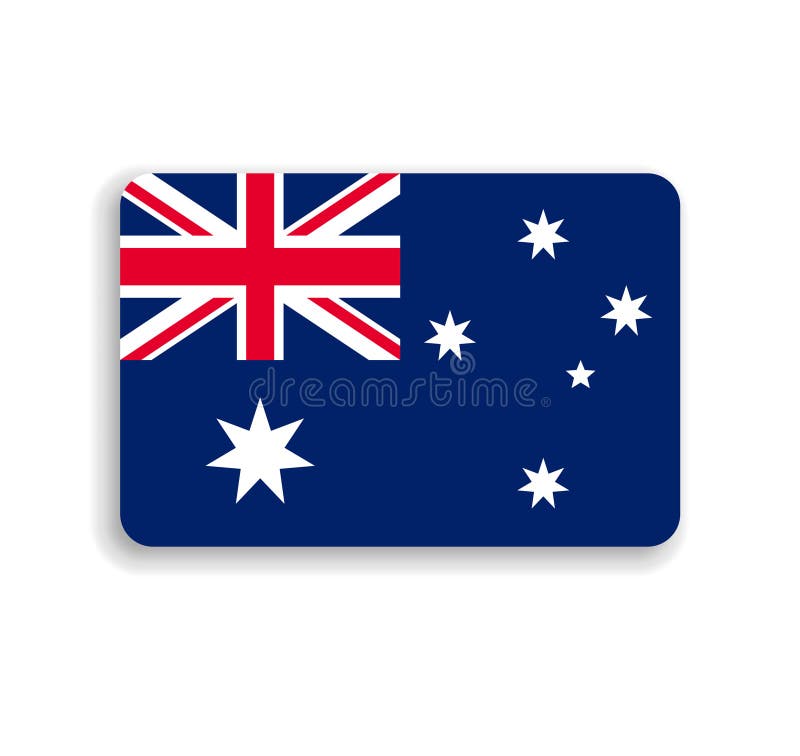 Rounded Rectangle Vector Flag of Australia Stock Vector - Illustration ...