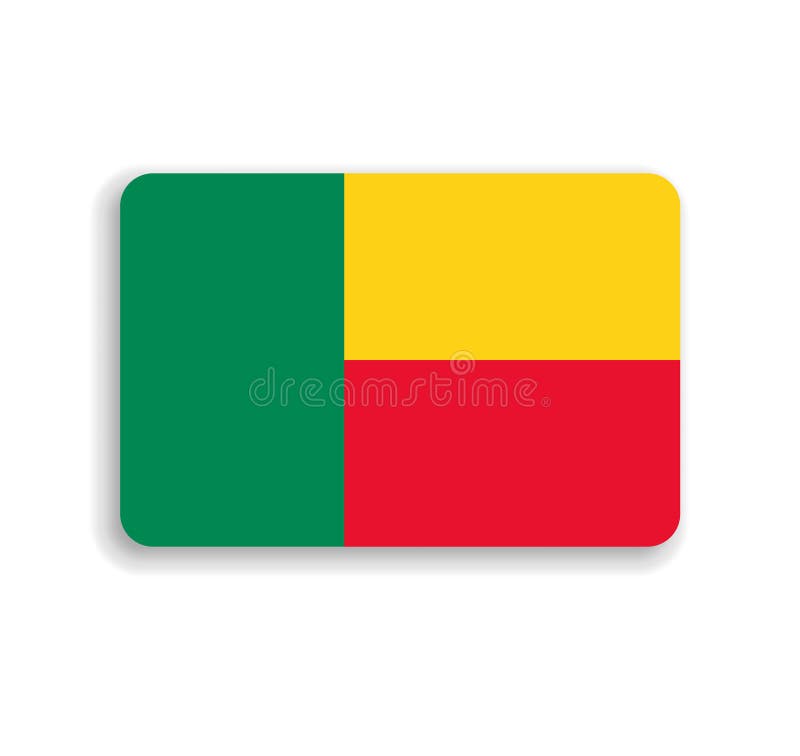 Rounded Rectangle Vector Flag of Benin Stock Vector - Illustration of ...