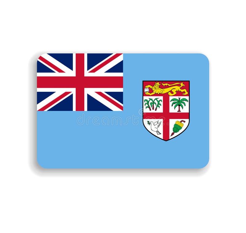 Rounded Rectangle Vector Flag of Fiji Stock Vector - Illustration of ...