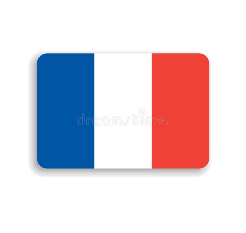 Rounded Rectangle Vector Flag of France Stock Vector - Illustration of ...